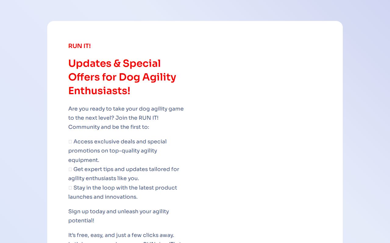 RUN IT! EMAIL SIGN UP